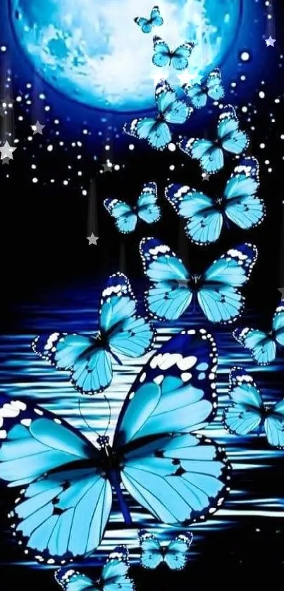 Blue Butterfly Night Sky Art - free download