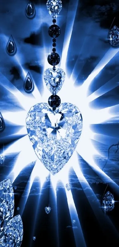 Blue Diamond Heart Wallpaper - free download