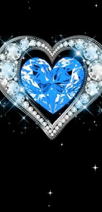 Blue Diamond Heart Wallpaper - free download