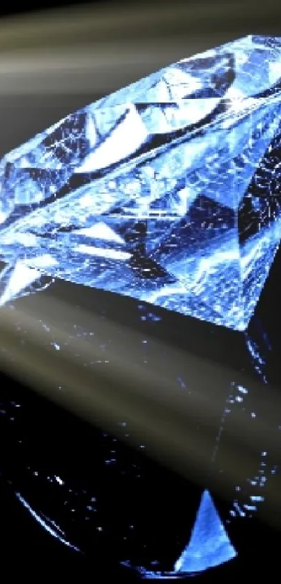 Blue Diamond on Black Wallpaper - free download