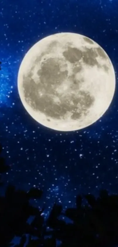 Blue Moon Night Sky Wallpaper - free download