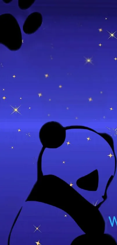 Blue Panda Starry Wallpaper - free download