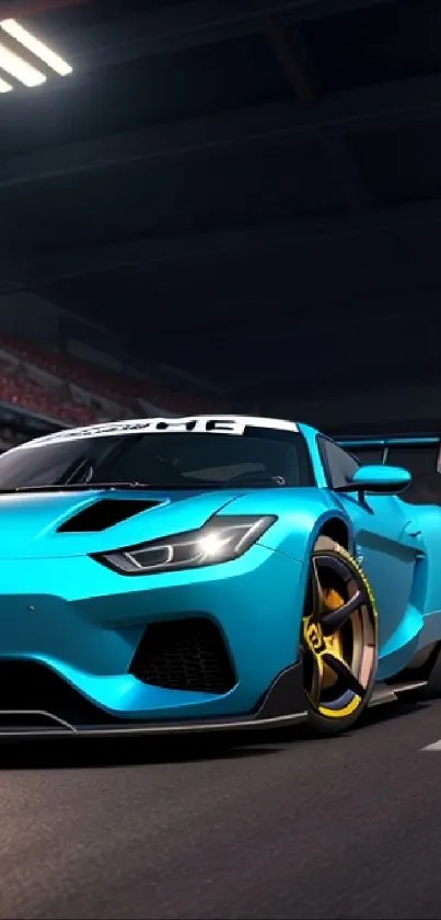 Blue Race Car Wallpaper - free download