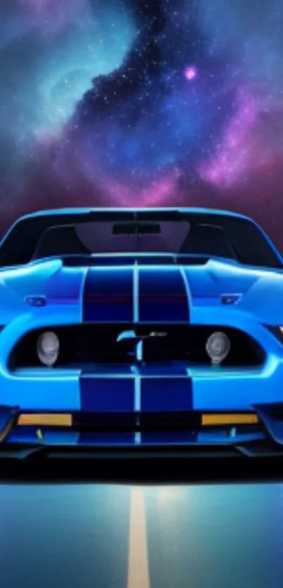 Blue Sports Car Galaxy Wallpaper - free download