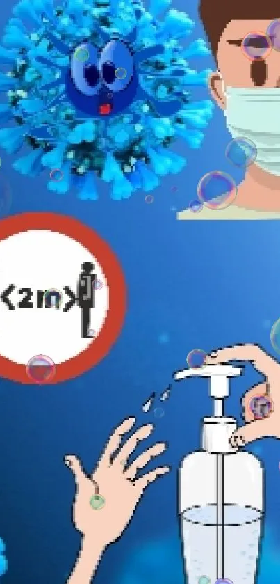 Blue Virus Safety Wallpaper - free download