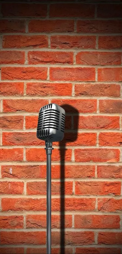 Brick Wall Microphone Wallpaper - free download