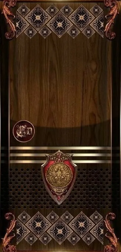 Brown Wood Stain Crest Live Wallpaper - free download
