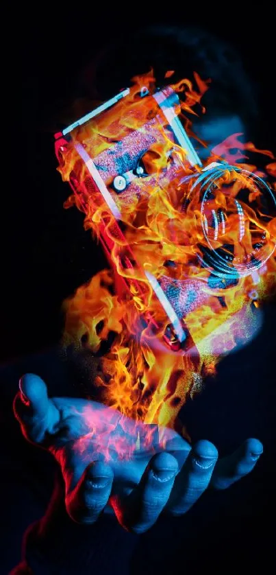 Burning Camera Art Wallpaper - free download