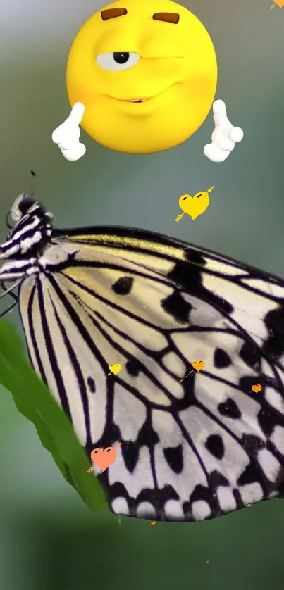 Butterfly with Emoji Wallpaper - free download