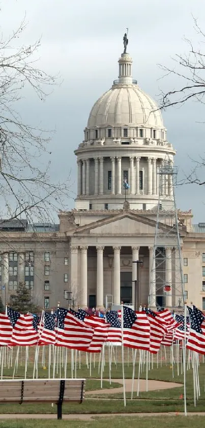 Capitol Building with Flags - free download