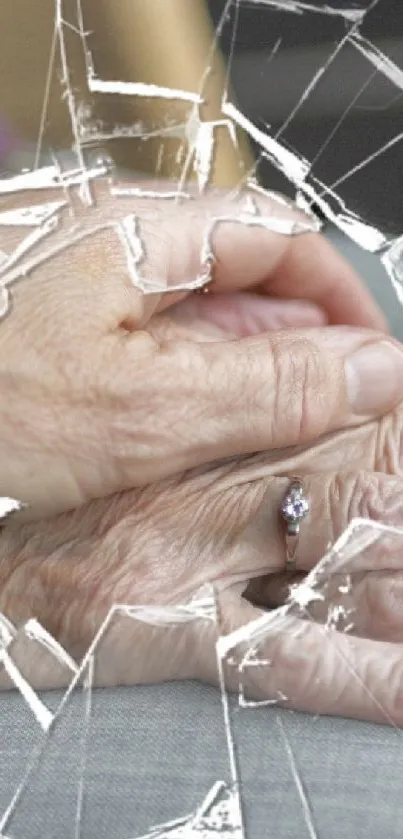 Caring Hands with Cracked Glass - free download