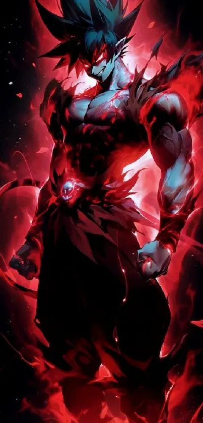 Fiery Red Anime Character Wallpaper - free download
