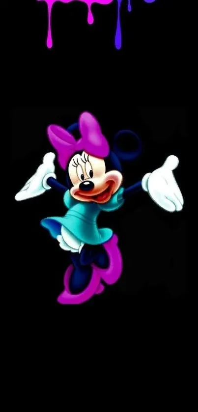 Cartoon Character Neon Wallpaper - free download