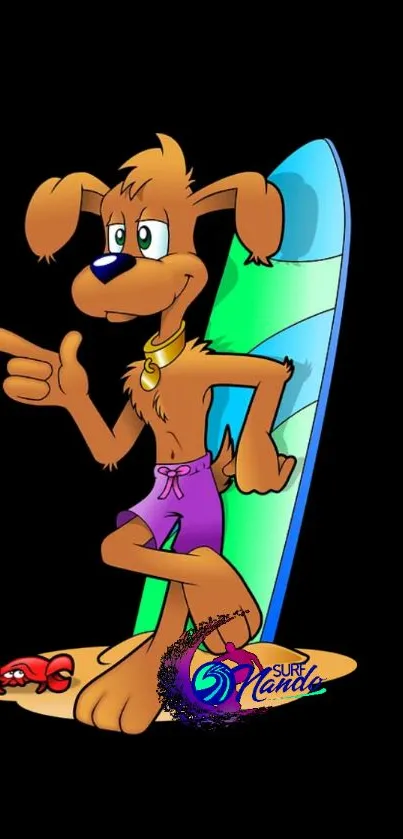 Cartoon Dog Surfer Wallpaper - free download