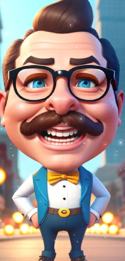 Cartoon Gentleman Mobile Wallpaper - free download