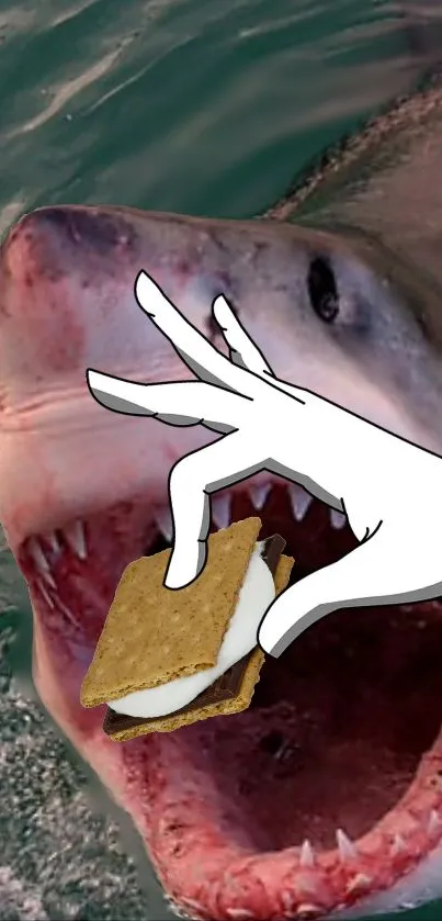 Cartoon Hand with Shark Wallpaper - free download