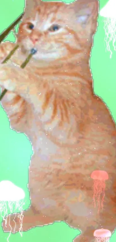 Cat Playing Trombone Wallpaper - free download