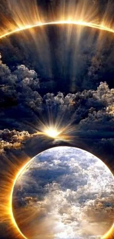 Celestial Eclipse Art Wallpaper - free download