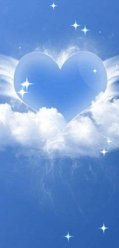 Celestial Heart in Blue Sky - free download