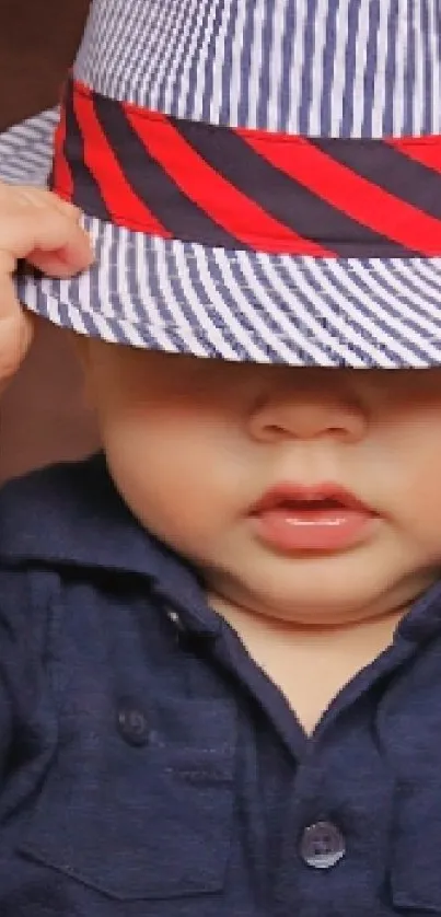 Charming Baby in Striped Hat - free download