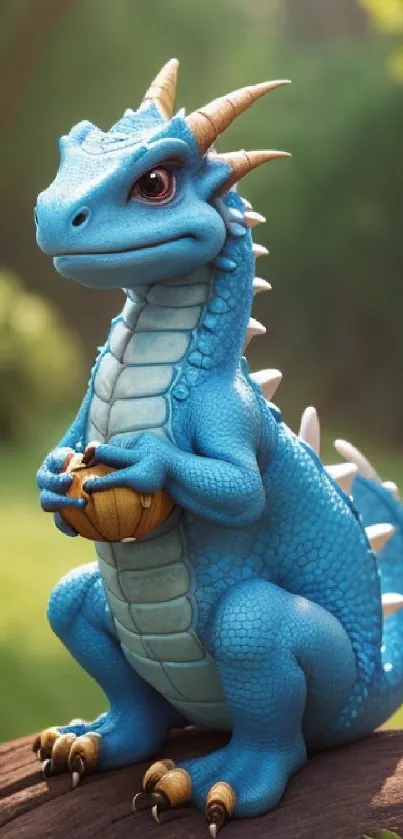 Charming Blue Baby Dragon Art - free download