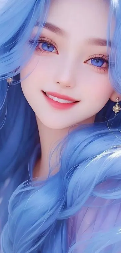 Charming Blue-Haired Girl - free download