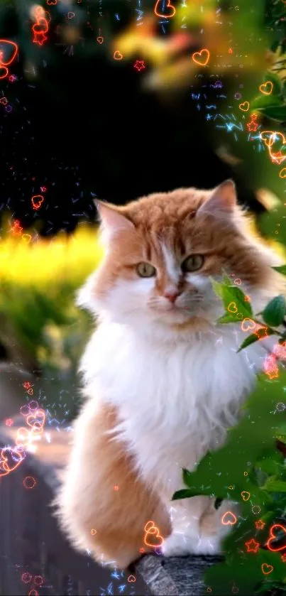 Charming Cat Heart Wallpaper - free download