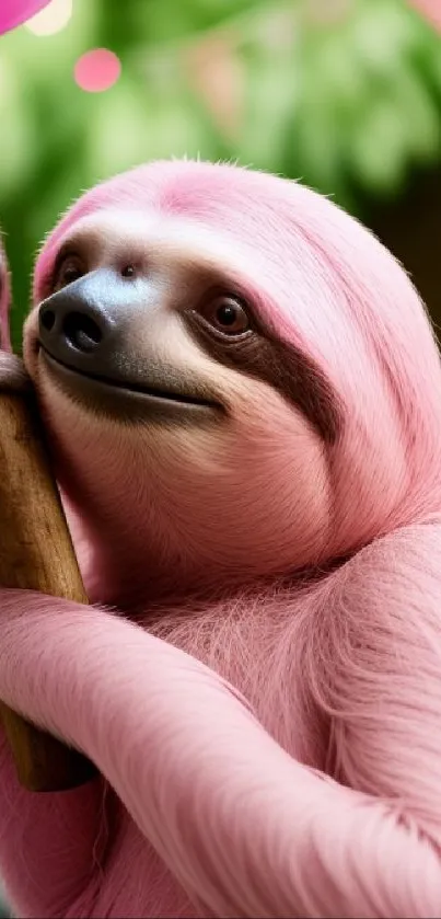Charming Pink Sloth Wallpaper - free download