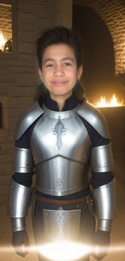 Child Knight in Shiny Armor - free download