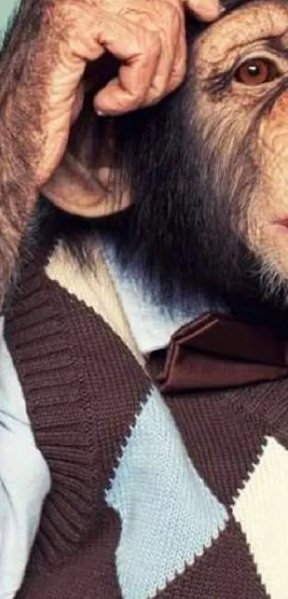 Chimp in Sweater Wallpaper - free download