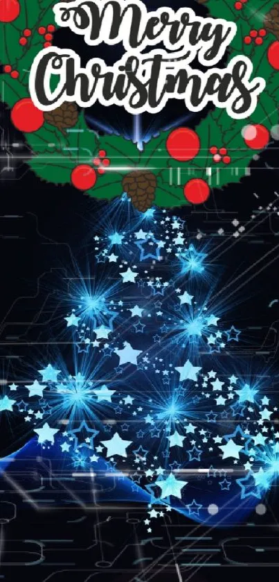Christmas Tree with Stars Wallpaper - free download