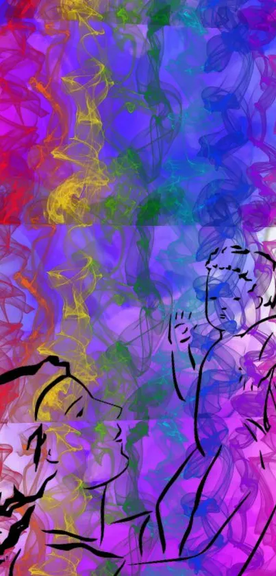 Colorful Abstract Line Art - free download