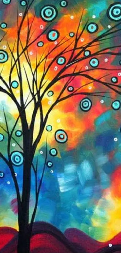 Colorful Abstract Tree Wallpaper - free download