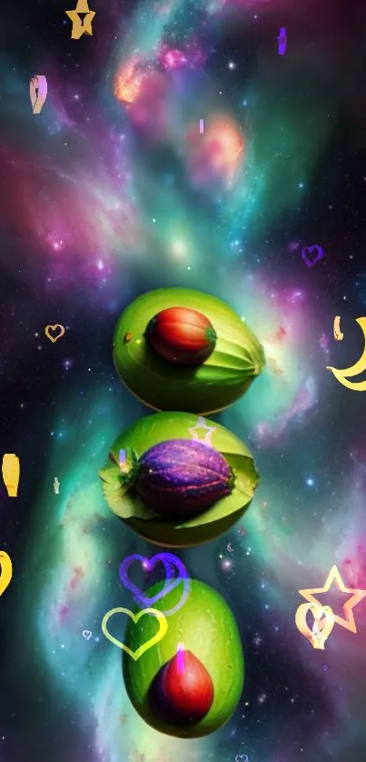 Colorful Avocado Cosmic Art - free download