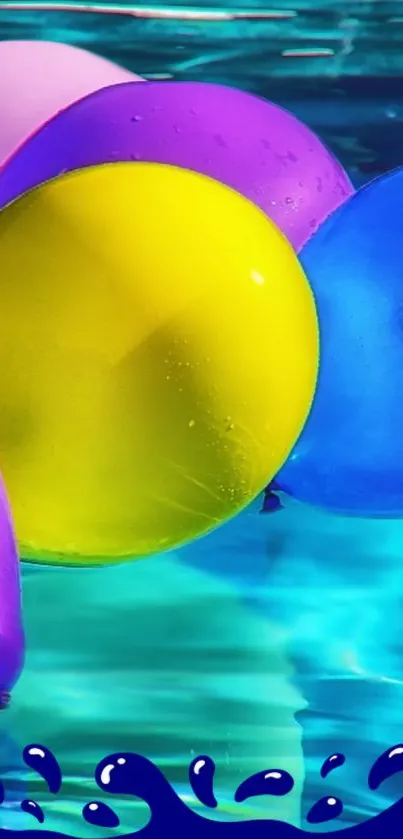 Colorful Balloons in Water - free download