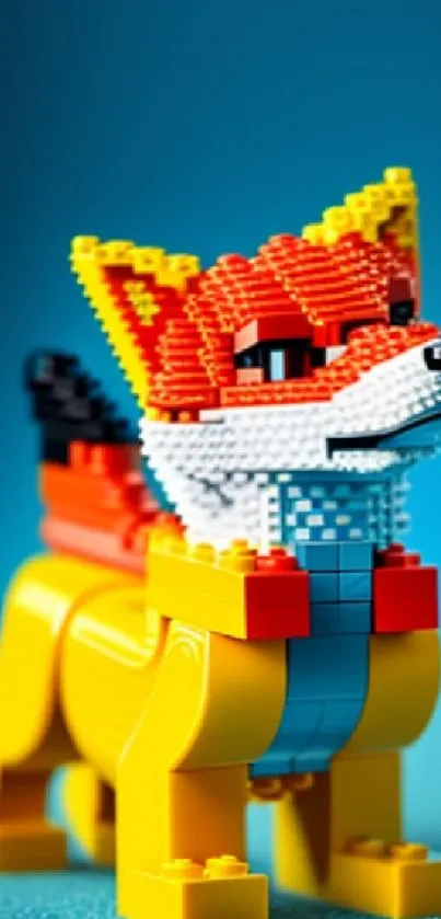 Colorful Brick Fox Art - free download
