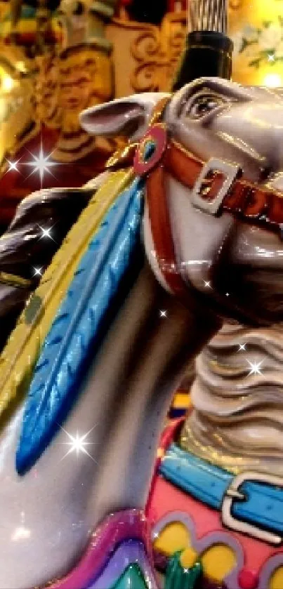 Colorful Carousel Horse Wallpaper - free download
