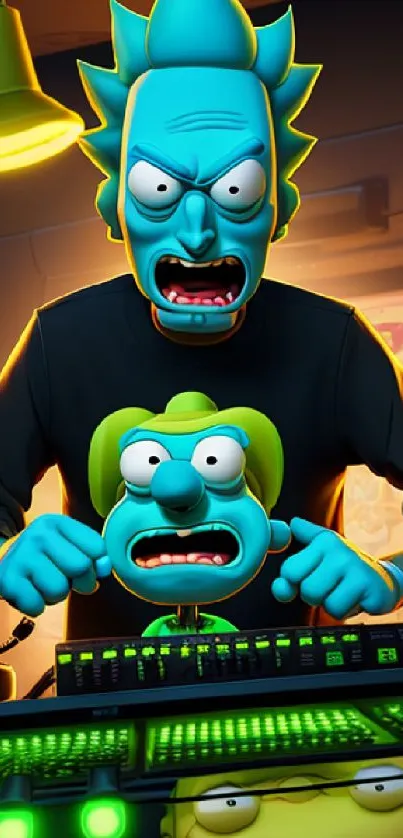 Colorful Cartoon DJ Wallpaper - free download