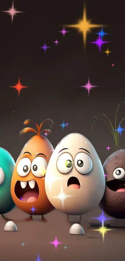 Colorful Cartoon Egg Characters - free download