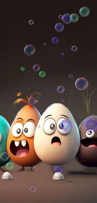 Colorful Cartoon Eggs Wallpaper - free download