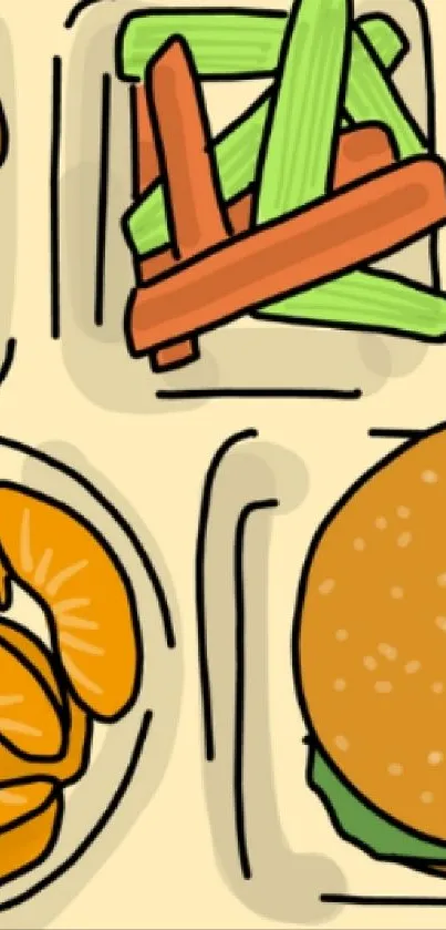Colorful Cartoon Lunch Tray - free download