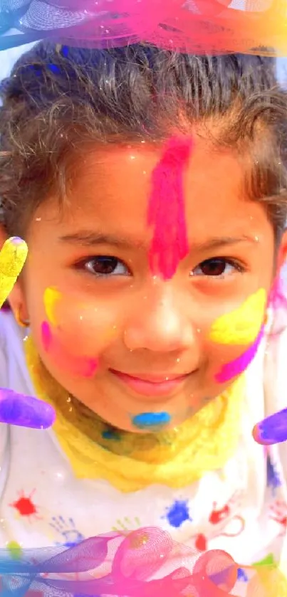Colorful Child Holi Wallpaper - free download