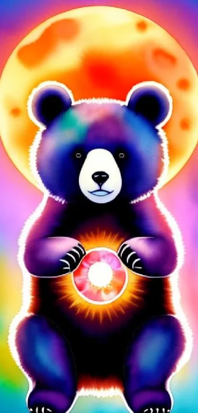 Colorful Cosmic Bear Wallpaper - free download