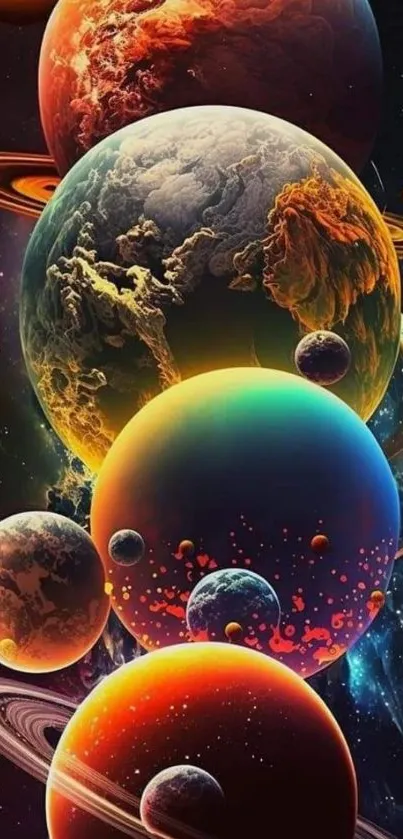 Colorful Cosmic Planet Wallpaper - free download
