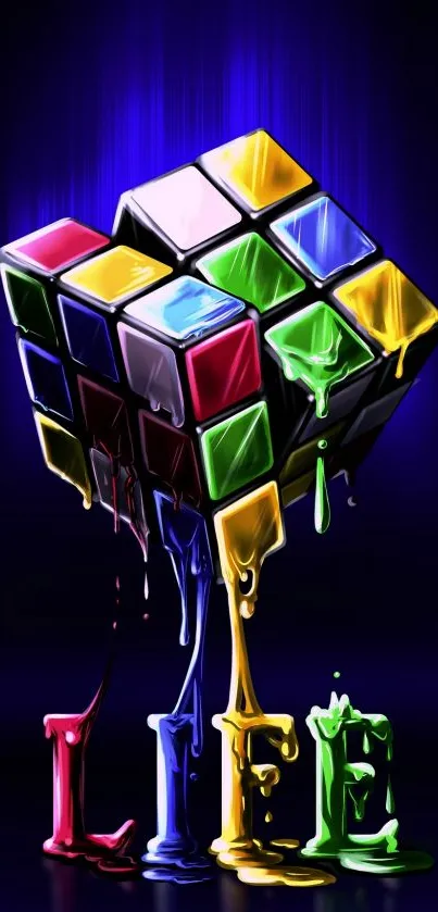 Colorful Cube Liquid Art Wallpaper - free download