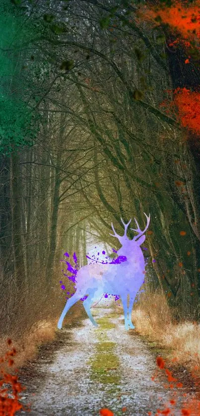 Colorful Deer Forest Art - free download