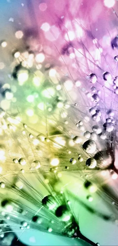 Colorful Dew Dandelion Wallpaper - free download