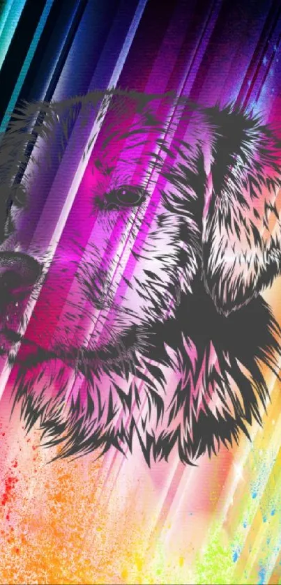 Colorful Dog Abstract Wallpaper - free download