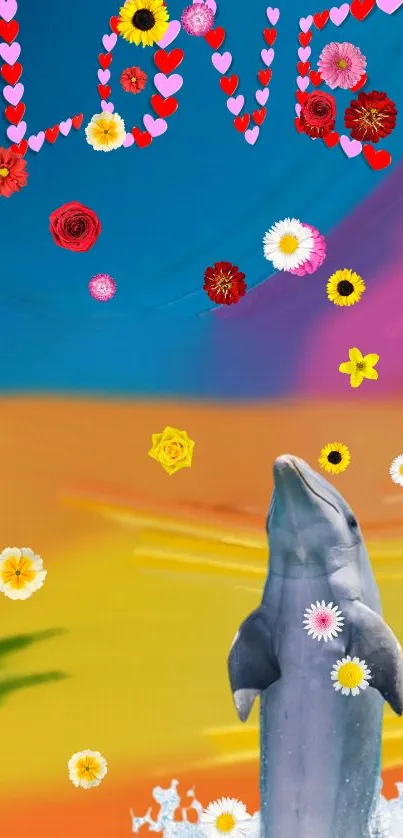 Vibrant Dolphin Love Wallpaper - free download