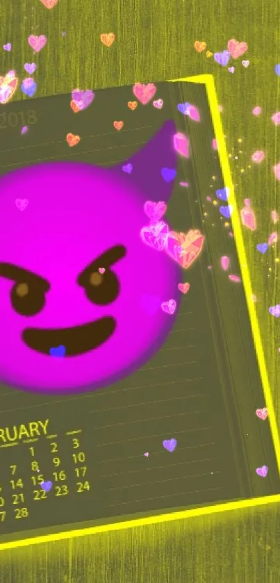 Colorful Emoji Calendar Wallpaper - free download